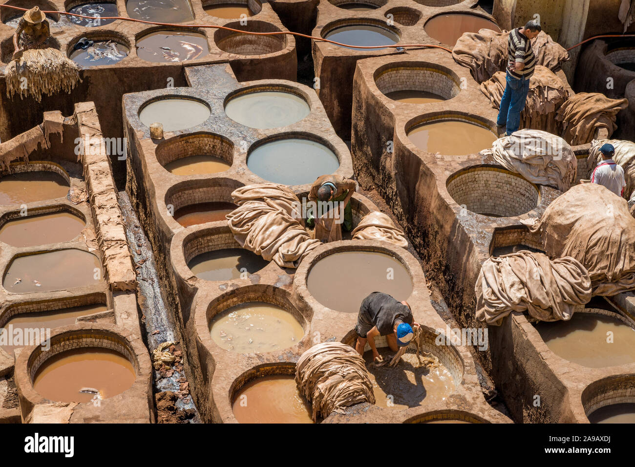 Morocco Travel Landscape Fez Leather Tannery Medina Stock Photo - Alamy