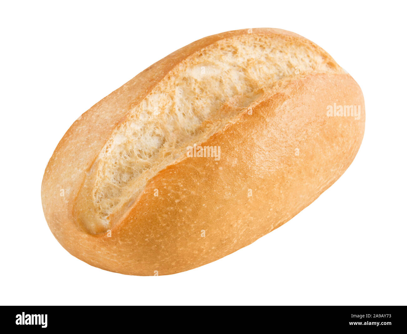 One bread roll isolated against white background Stock Photo - Alamy