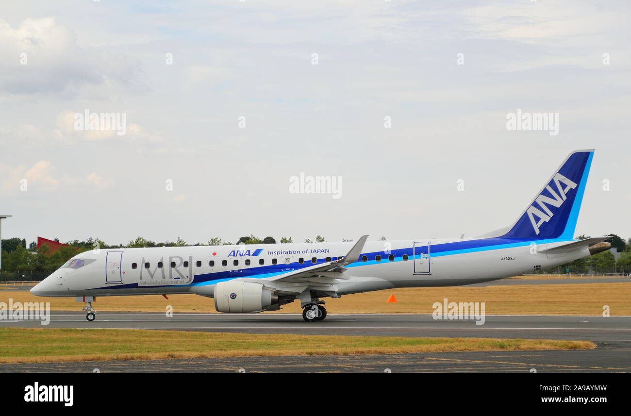 Mitsubishi showed their Regional Jet MRJ90 at the Farnborough ...