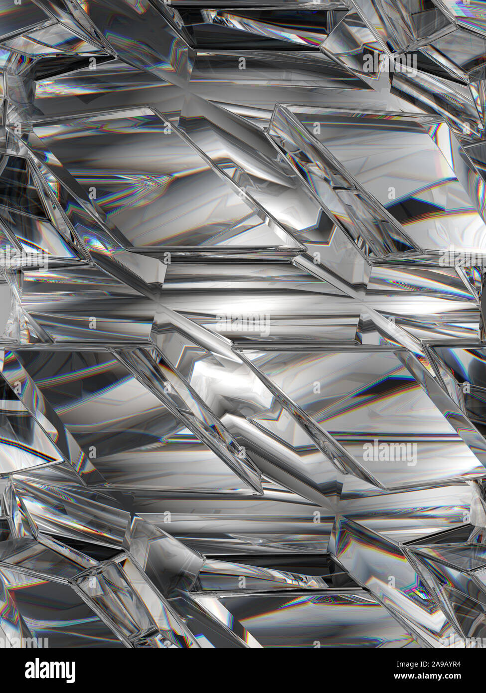 diamond structure extreme closeup and kaleidoscope. top view of round ...