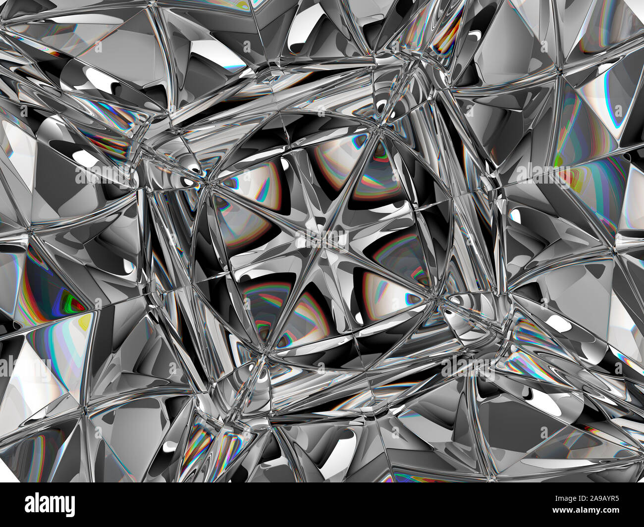 Gemstone or diamond texture closeup and kaleidoscope. 3d render, 3d ...