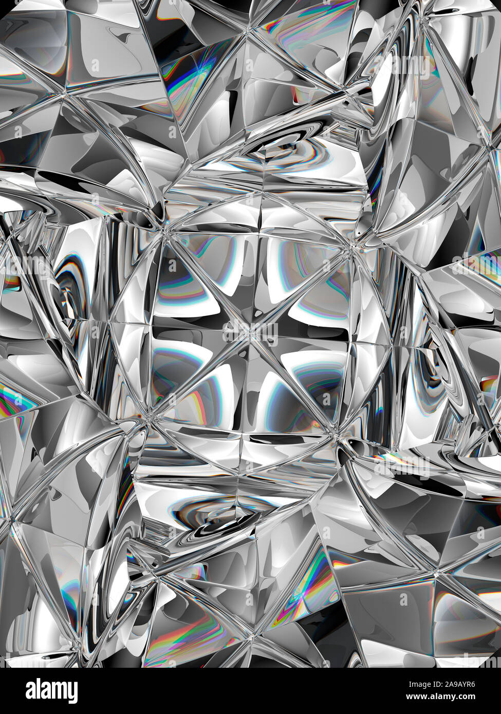 Gemstone or diamond texture closeup and kaleidoscope. 3d render, 3d ...