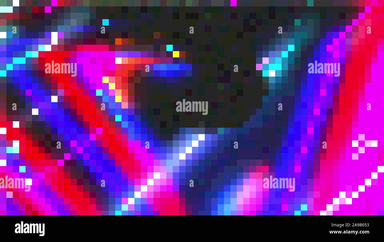 Computer generated 8 bit effect, colorful pixelated backdrop, 3d ...