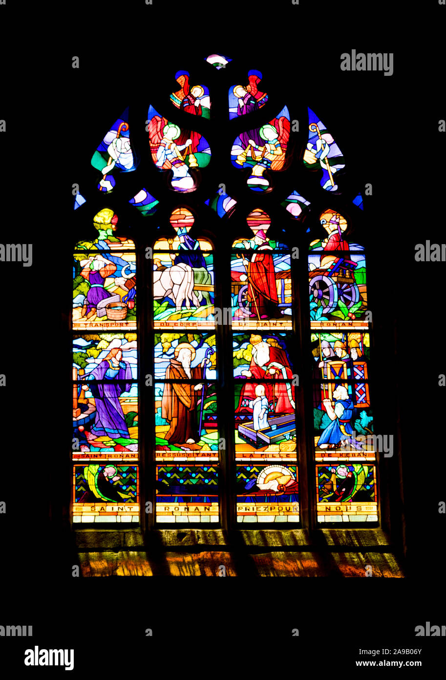 Locronan, Finistere / France - 23 August, 2019: detailed view of a ...