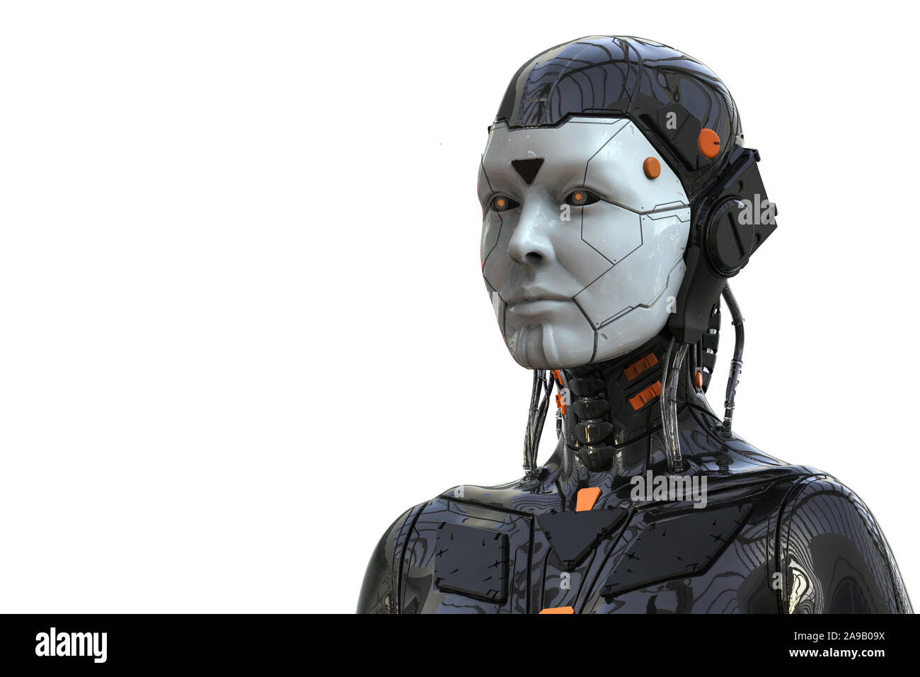 Robot woman, sci-fi android female artificial intelligence 3d render background Stock Photo - Alamy