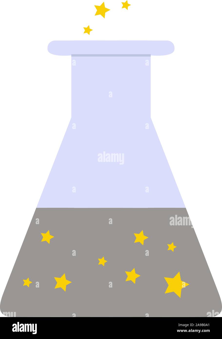 Test tube with magic potion. Magic potion. Chemical beaker on a white ...