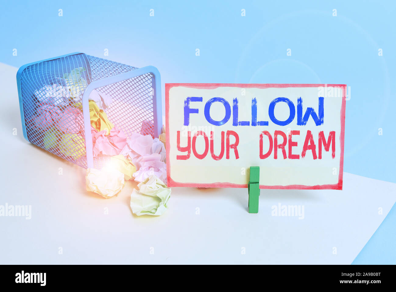 Writing note showing Follow Your Dream. Business concept for Keep track ...