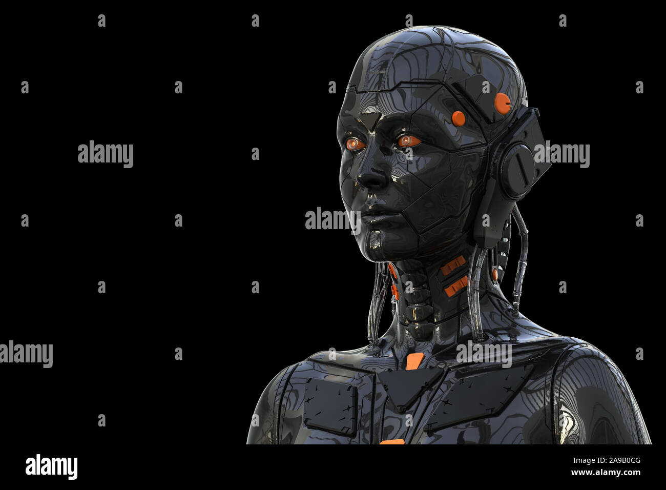 Robot woman, sci-fi android female artificial intelligence 3d render background Stock Photo - Alamy