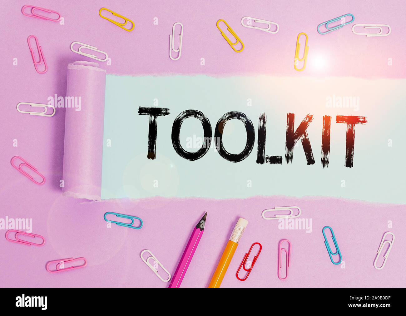 Writing note showing Toolkit. Business concept for set of tools kept in ...