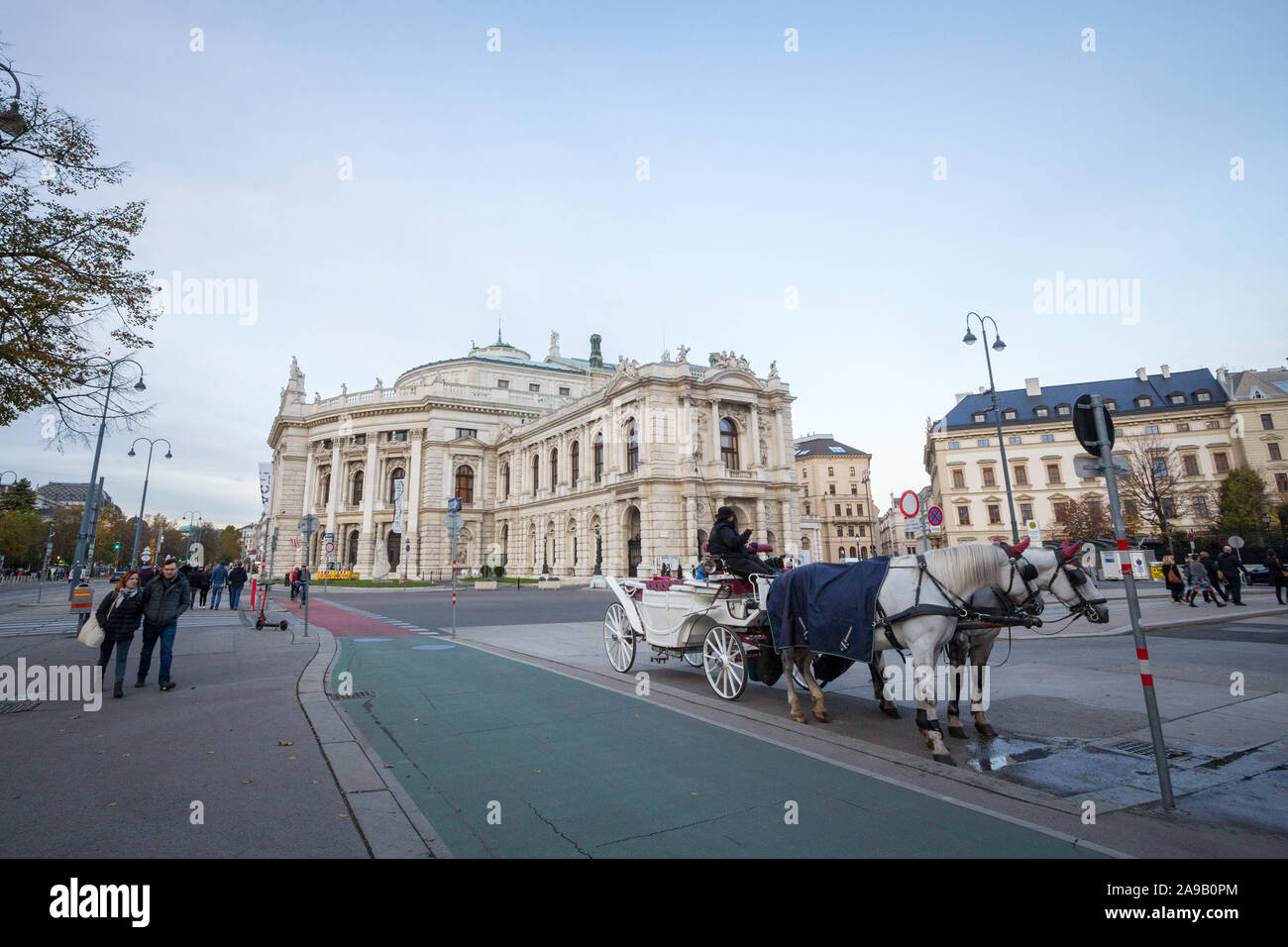 VIENNA, AUSTRIA - NOVEMBER 6, 2019: Fiaker, a typical horse drawn ...