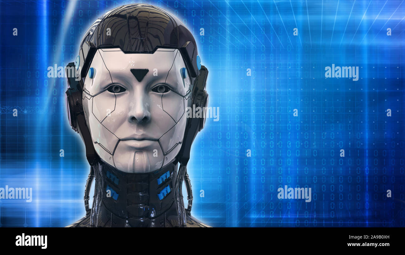 Technology Robot sci-fi woman Cyborg android background -Humanoid ...