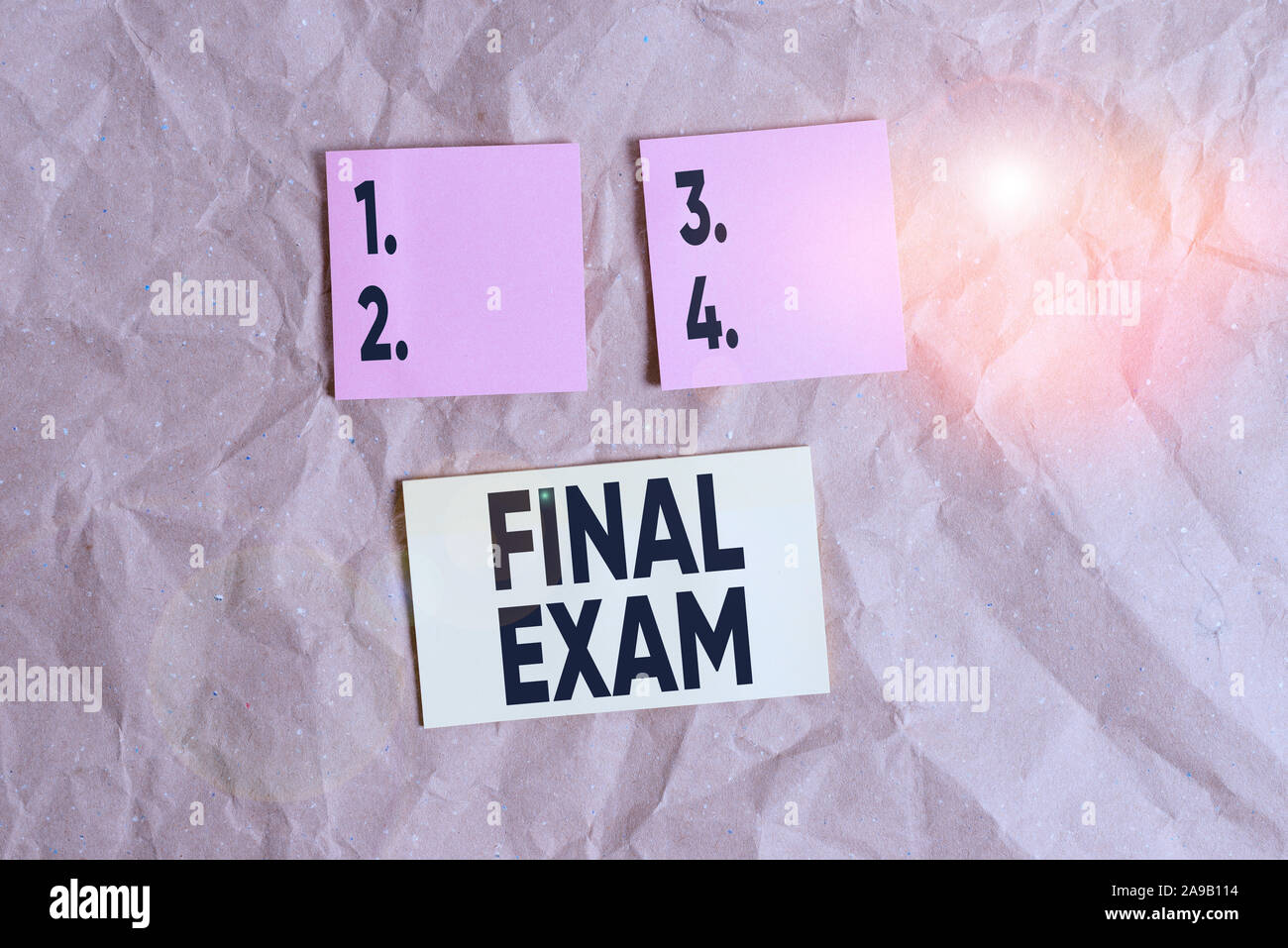Word writing text Final Exam. Business photo showcasing test given to ...