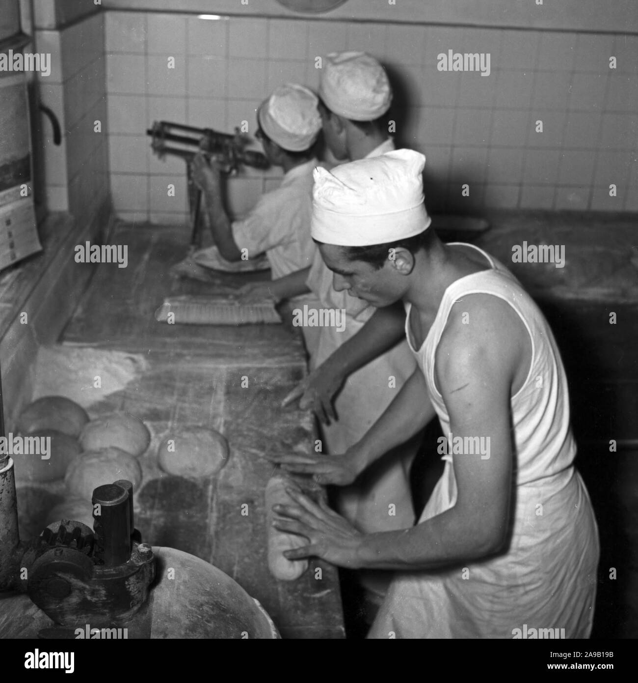 A bakerman and his daily business, Germany 1950s Stock Photo - Alamy