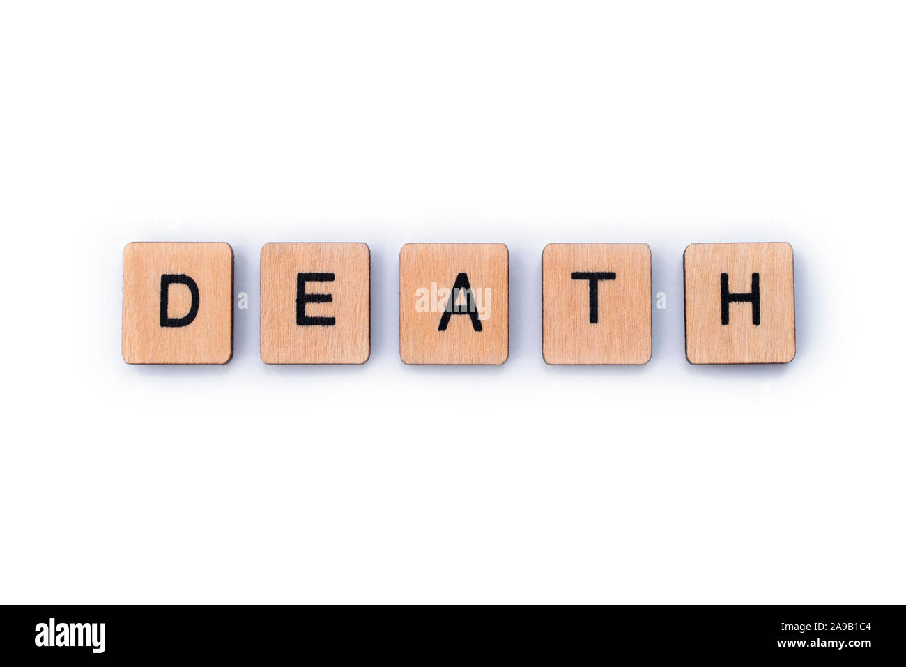 The word DEATH, spelt out with wooden letter tiles Stock Photo - Alamy