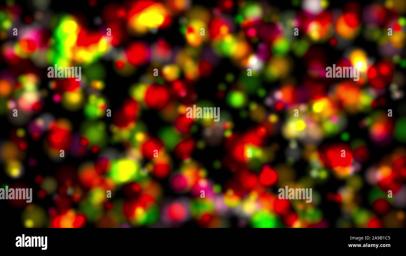 3D rendering colorful blurry spots create bokeh. Computer generated abstract backdrop Stock ...