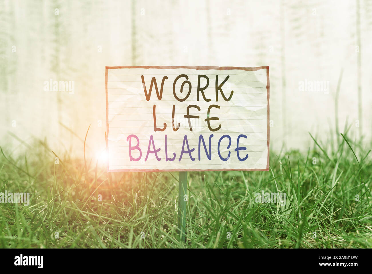 Text sign showing Work Life Balance. Business photo text Division of ...