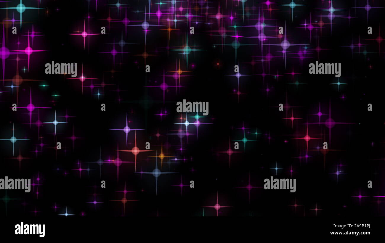 Digital background of many colorful and blinking stars. Computer ...