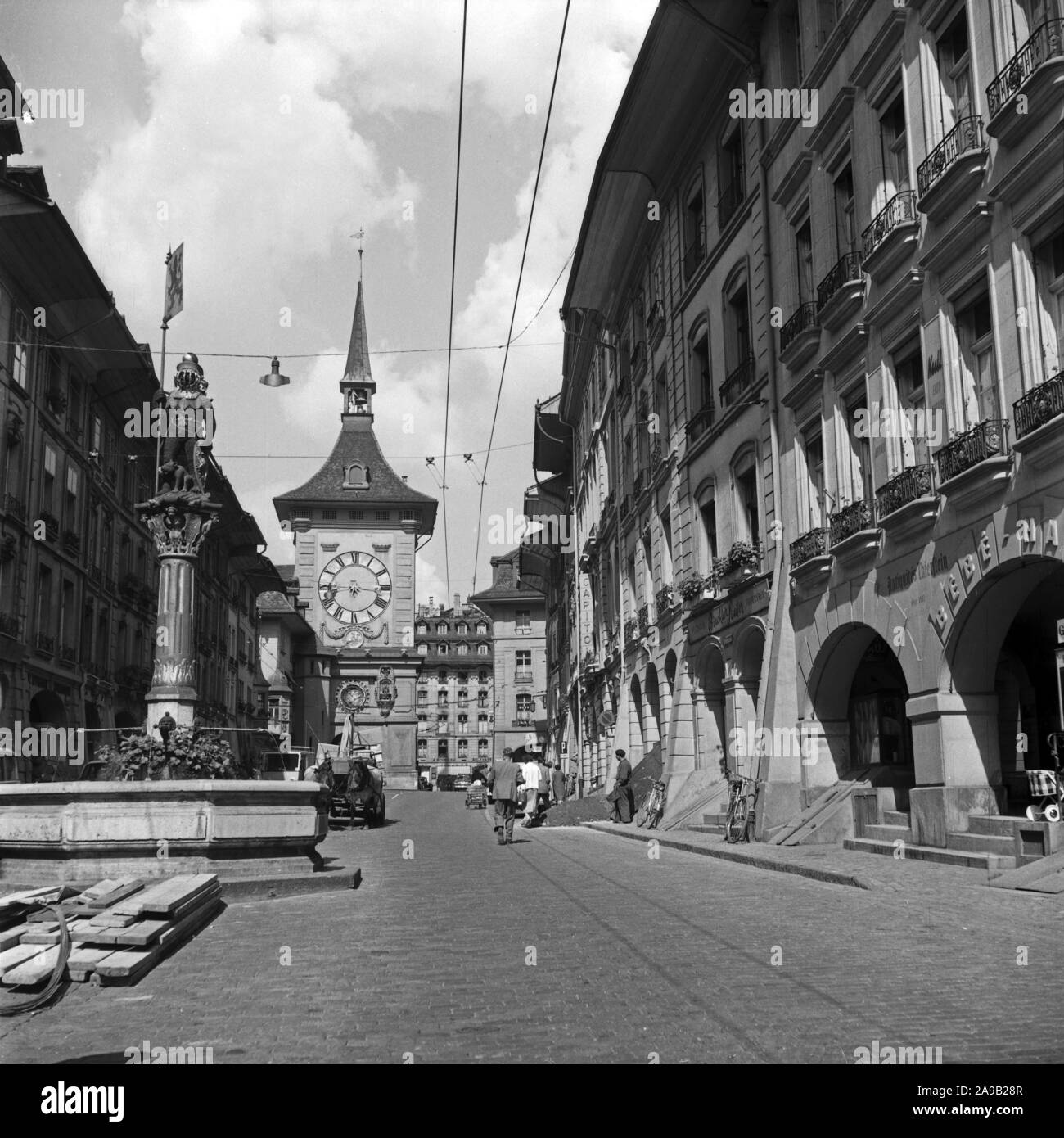 The Zytglogge clock tower at Bern, Switzerland 1950s Stock Photo - Alamy