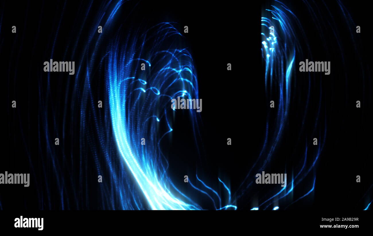 3d rendering of abstract background from trails of particles. Computer ...