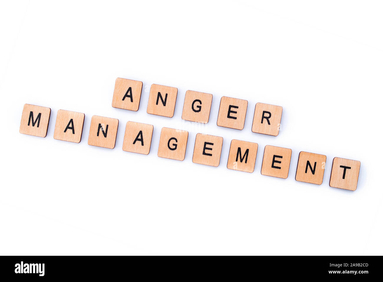 The phrase ANGER MANAGEMENT, spelt with wooden letter tiles Stock Photo ...