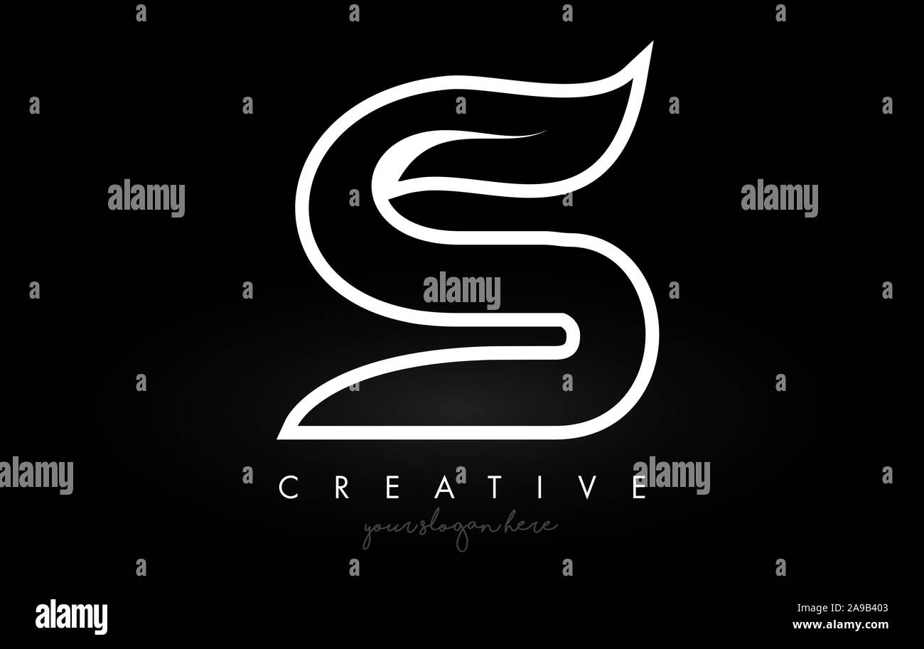 Letter S Monogram Leaf Logo Icon Design with Black and White Colors ...