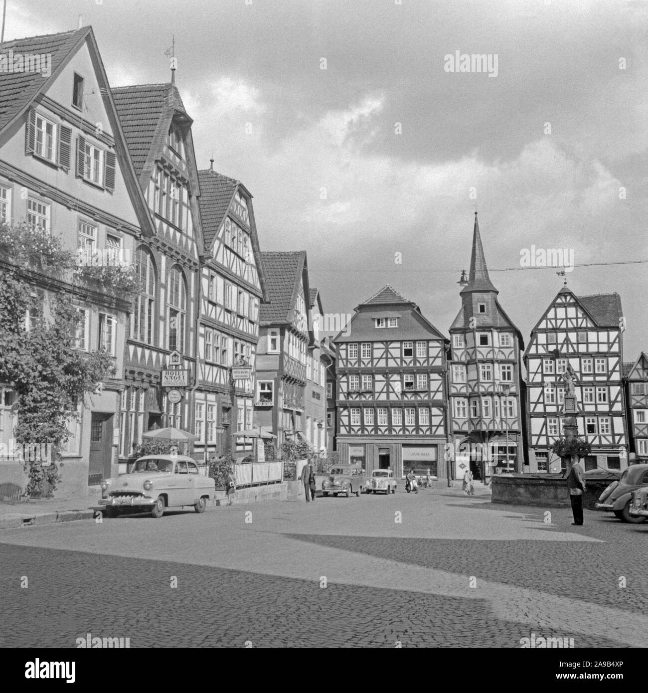 At the inner city of Alsfeld, Germany 1957 Stock Photo - Alamy