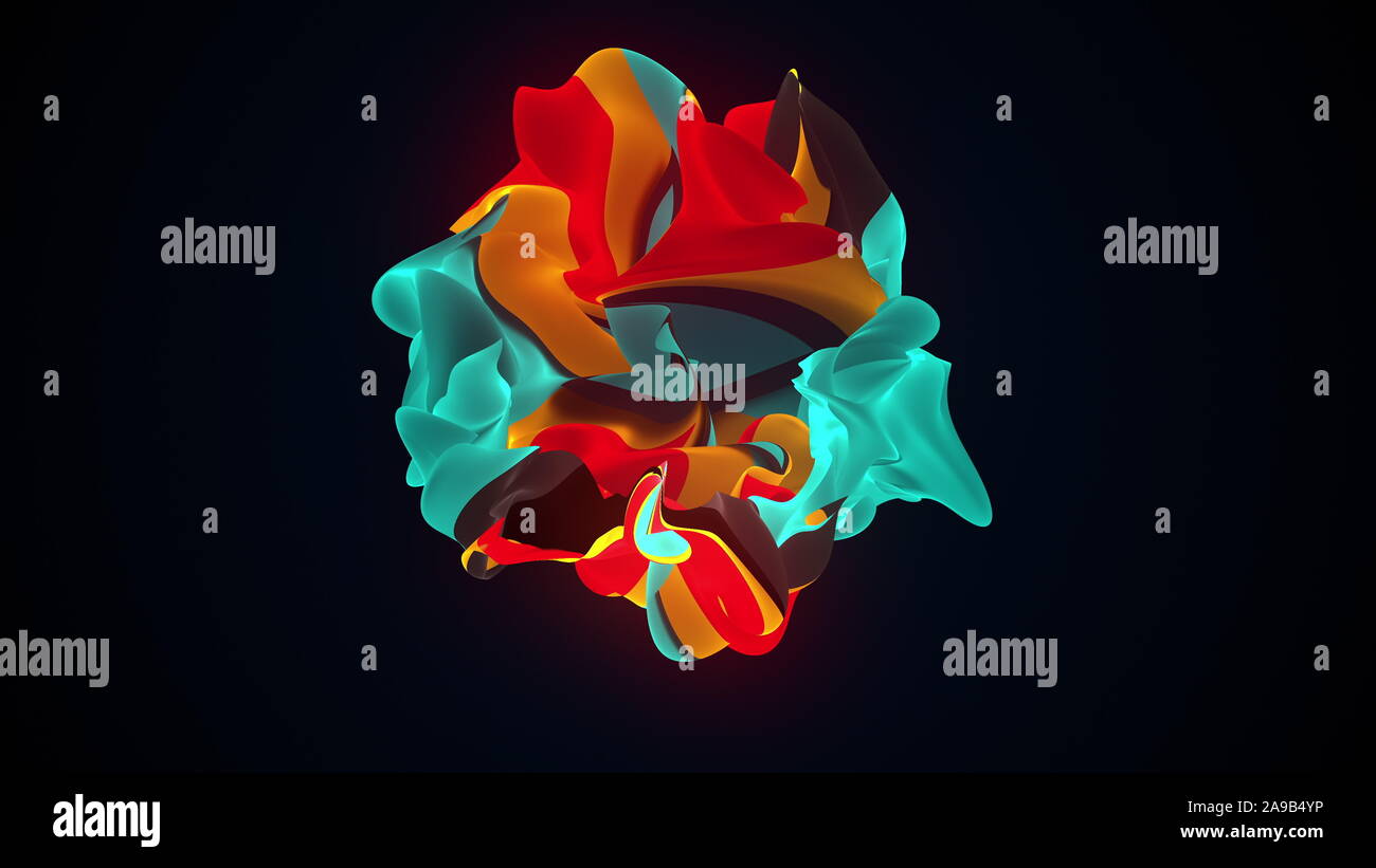 Multicolor shapeless object with torn edges. Computer generated a ...