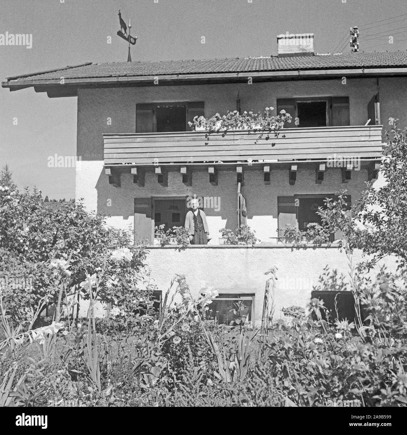 Front sides of houses at the Allgaeu area, Germany 1957 Stock Photo - Alamy