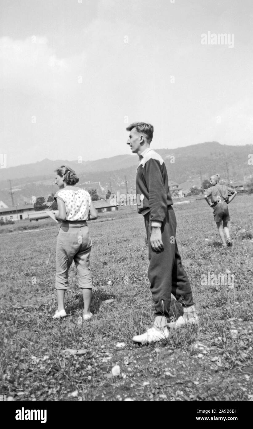 At the playground, Germany 1952 Stock Photo - Alamy