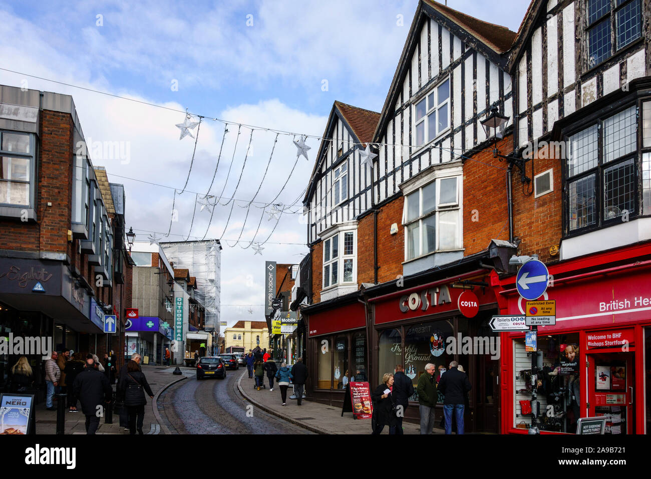 Bishops Stortford Town Centre High Street, Hertfordshire, England, UK ...