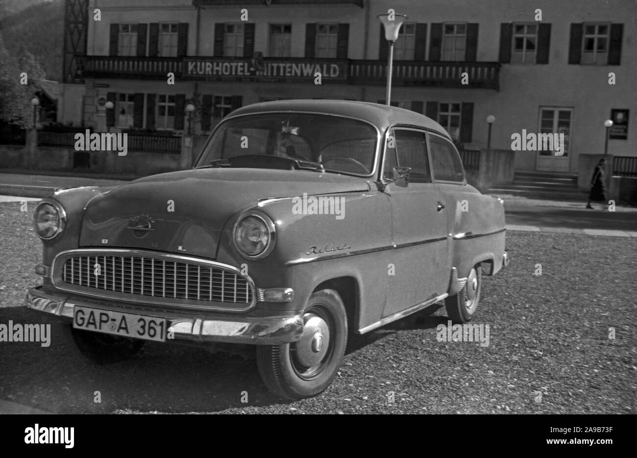An Opel Type Rekord parking, Germany 1950s Stock Photo - Alamy