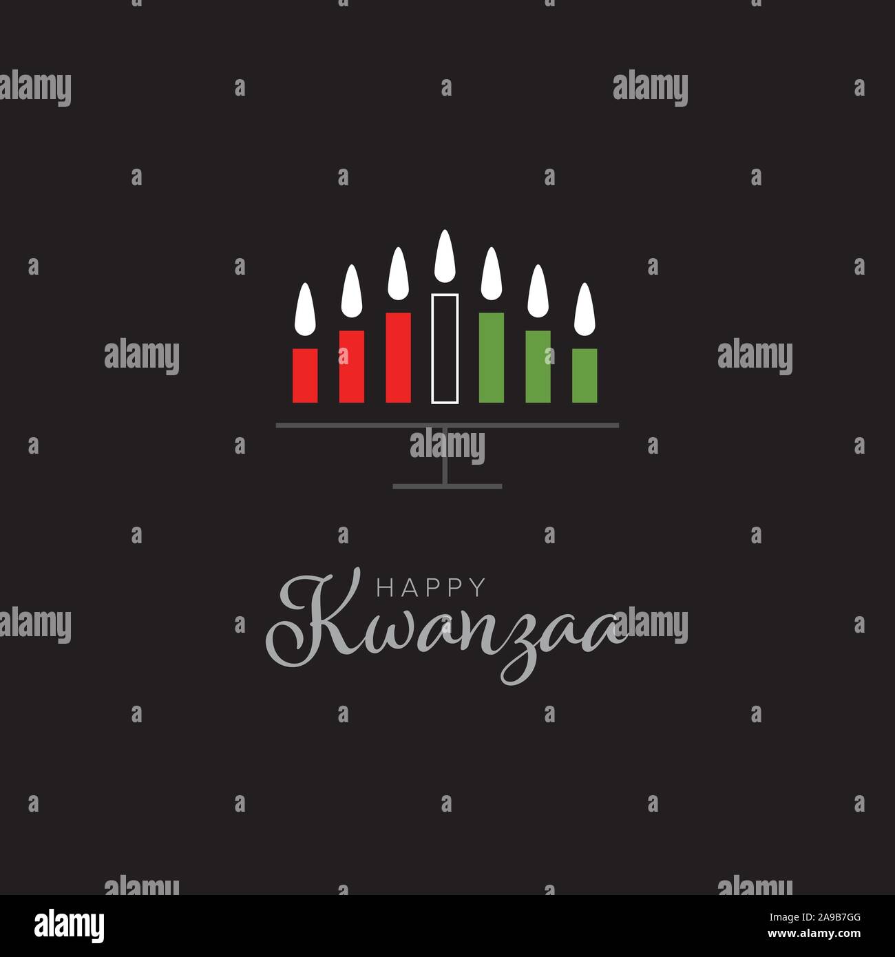 Happy kwanzaa card template with seven candles and place for your text ...