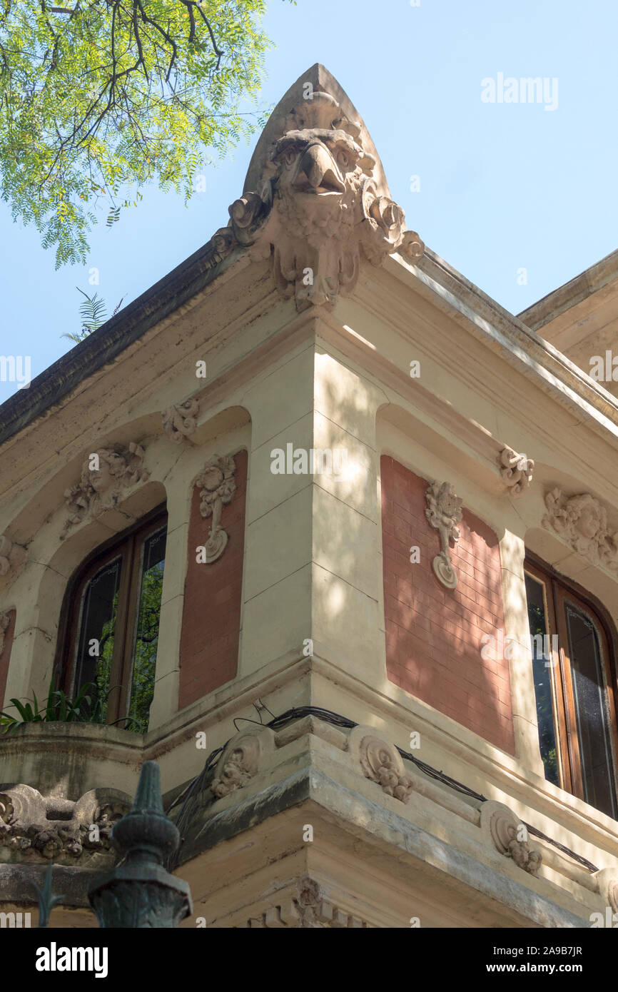 Eagle gargoyle closeup. Buenos Aires zoo has eagle gargoyles in some ...