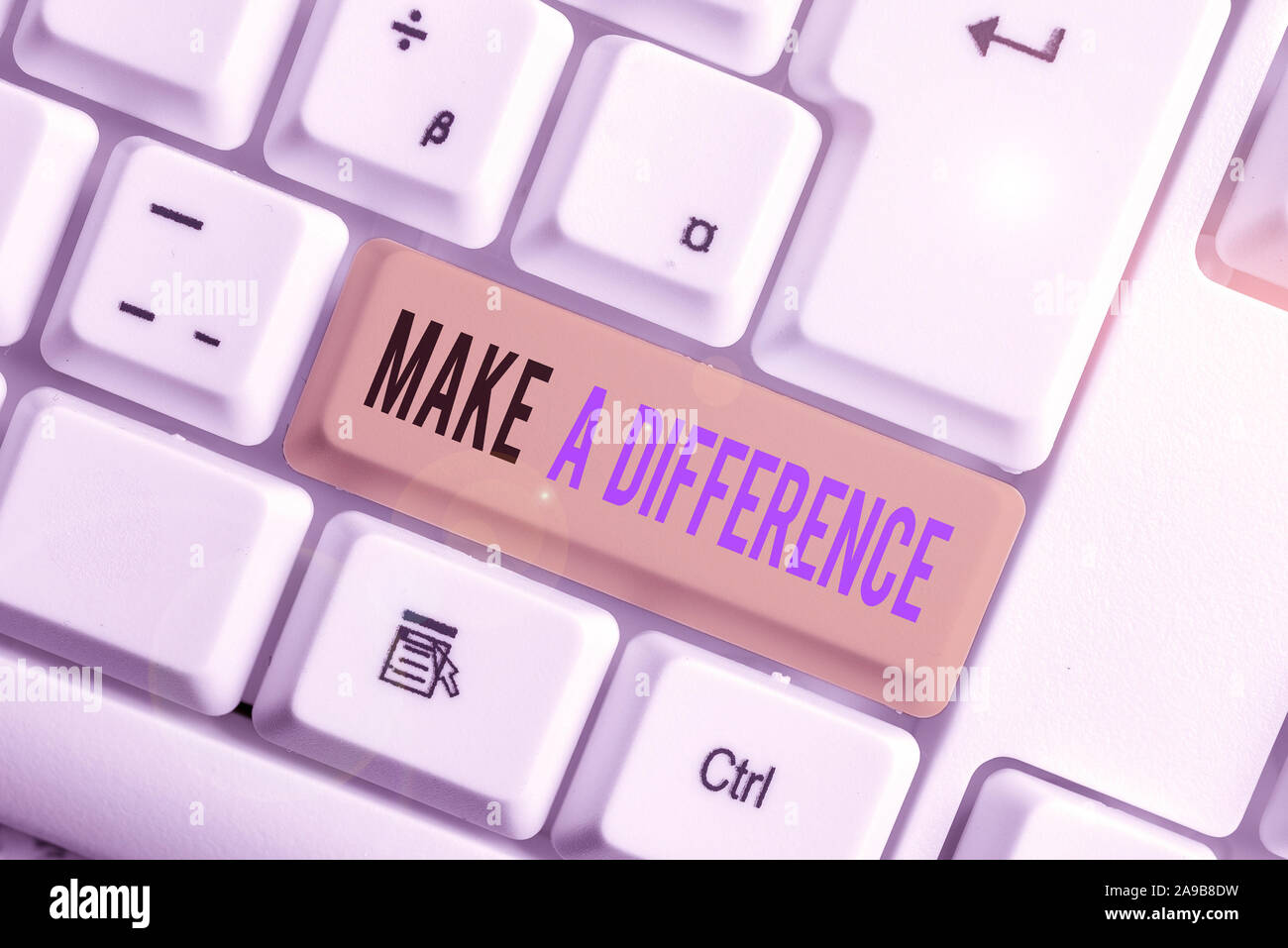 Text sign showing Make A Difference. Business photo text Mark an effect ...