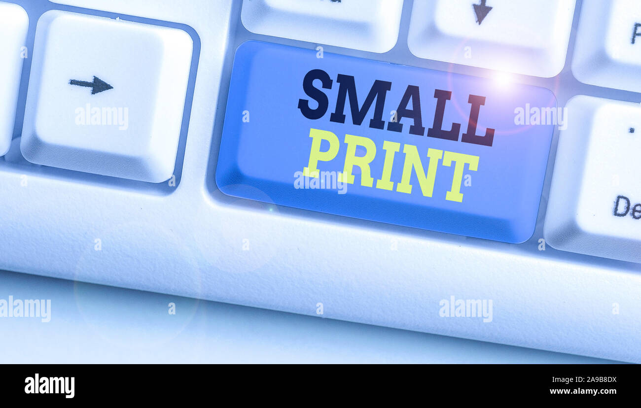 Handwriting text writing Small Print. Conceptual photo document that ...