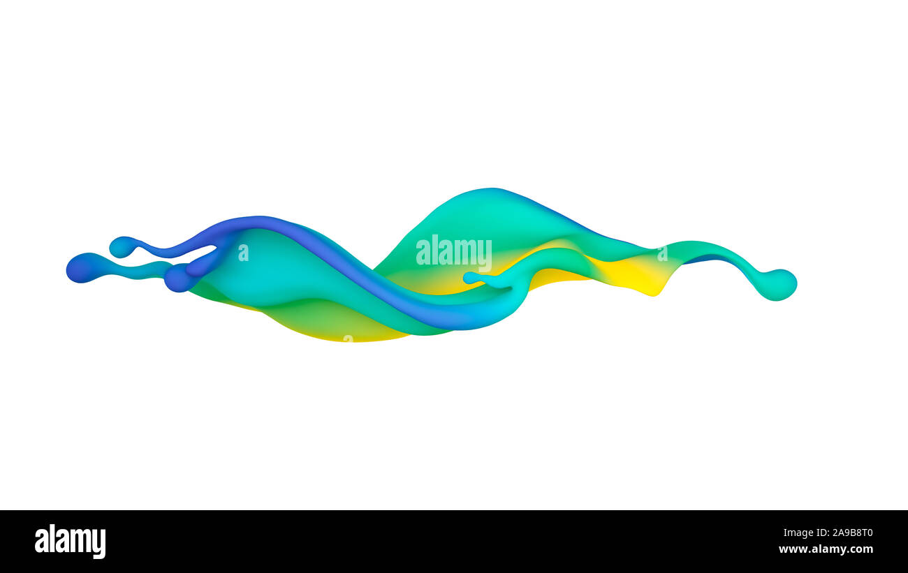 Beautiful multi-color splash of liquid . 3D illustration, 3D ...