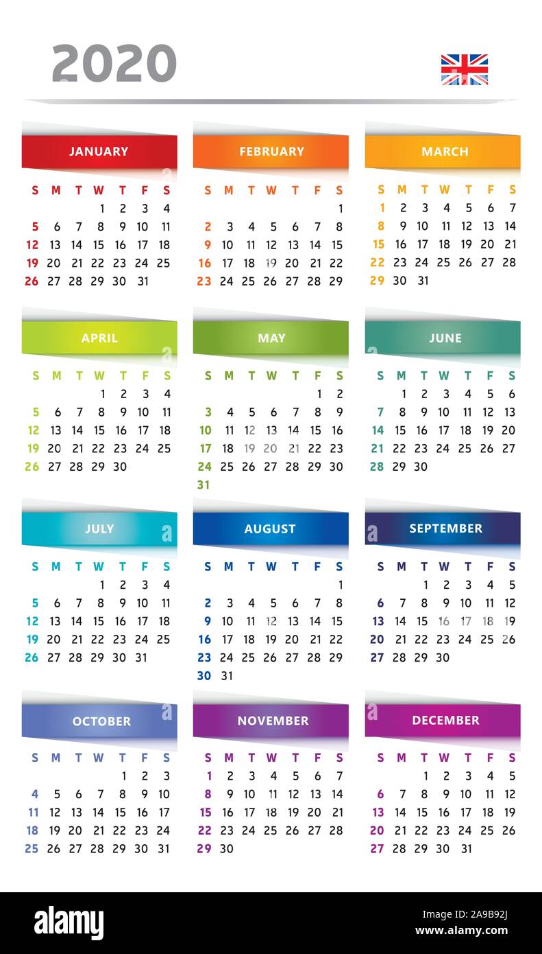 English calendar Cut Out Stock Images & Pictures - Alamy