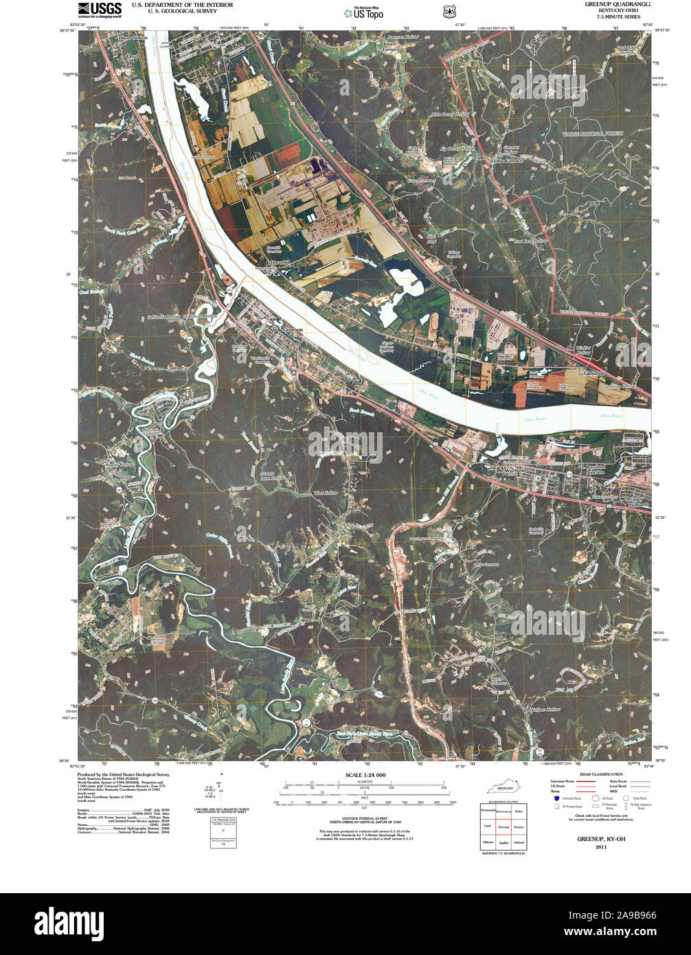 Map of greenup Cut Out Stock Images & Pictures - Alamy