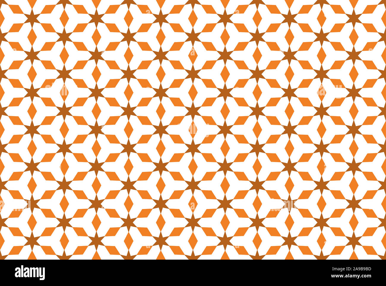 Seamless geometric pattern. In orange and brown colors on white ...
