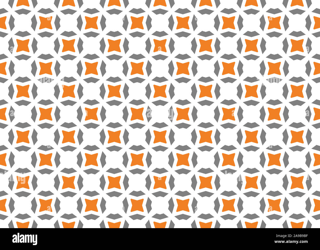 Seamless geometric pattern. In orange and grey colors on white ...