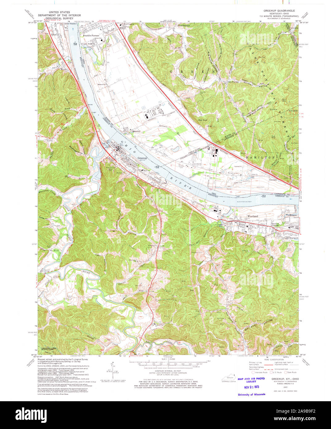 Map of greenup hi-res stock photography and images - Alamy