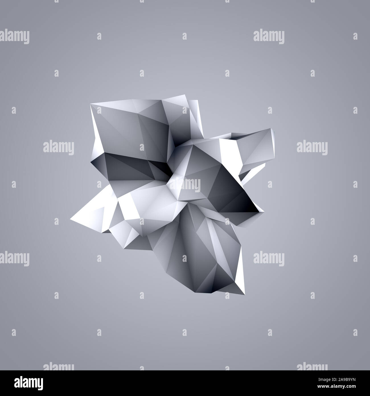 Abstract gray shape. 3d rendering 3d illustration Stock Photo - Alamy