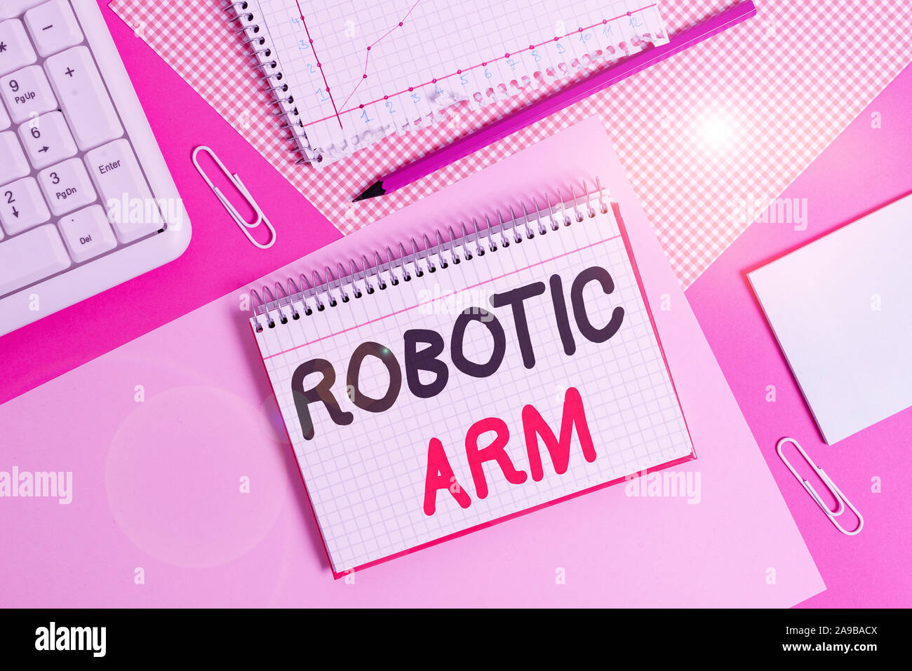 Writing note showing Robotic Arm. Business concept for programmable ...