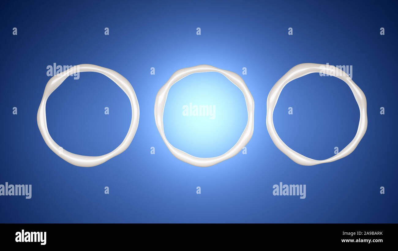 Ring milk blue background.3d rendering 3d illustration Stock Photo - Alamy