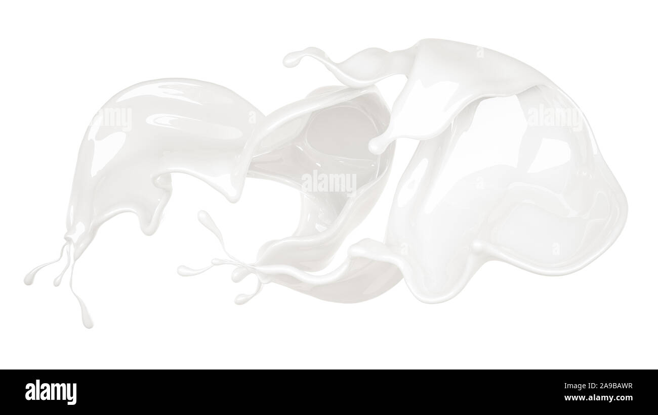 Splash of thick white liquid. 3d rendering, 3d illustration Stock Photo ...