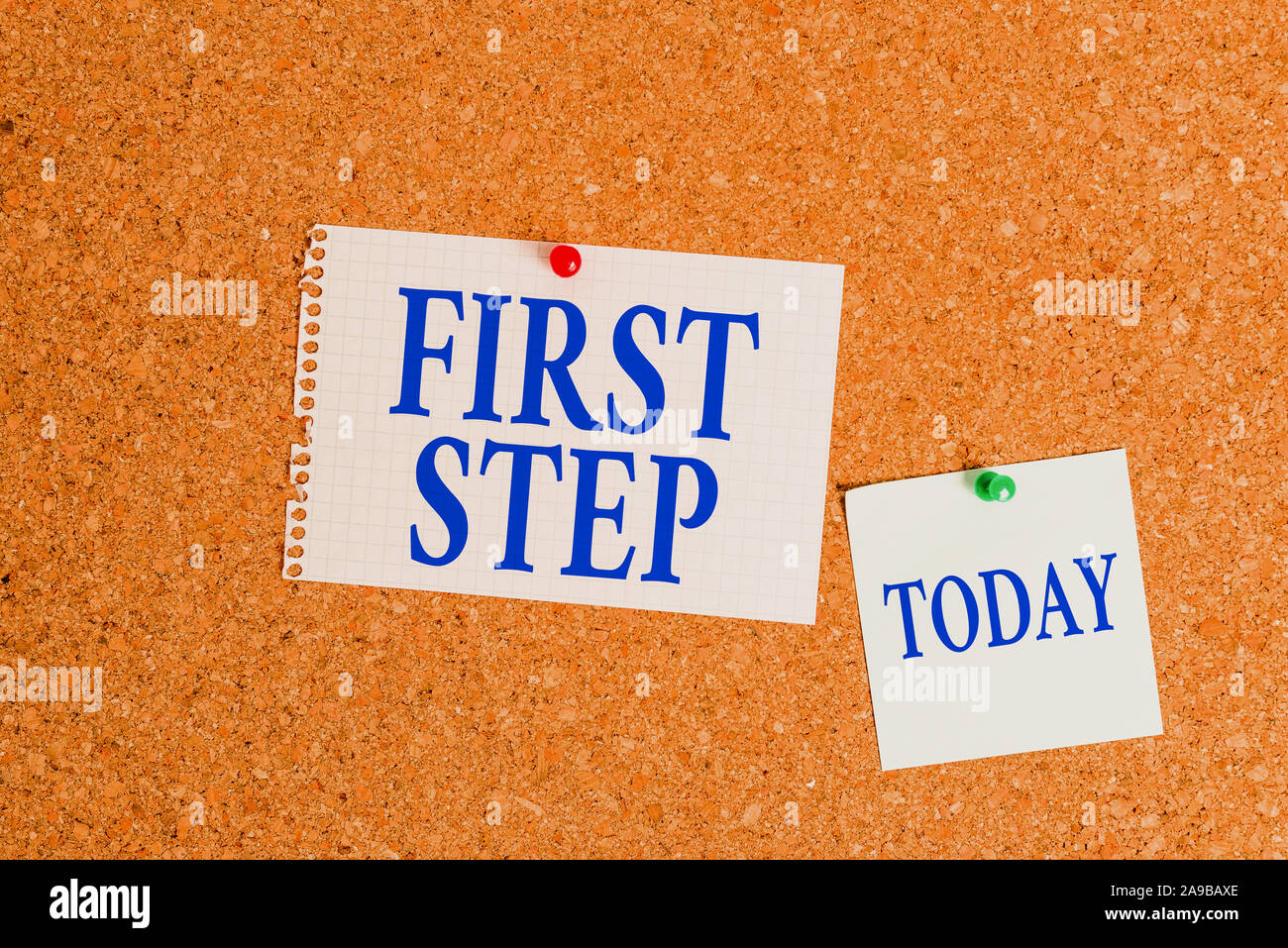 Handwriting text First Step. Conceptual photo The first of a series of ...