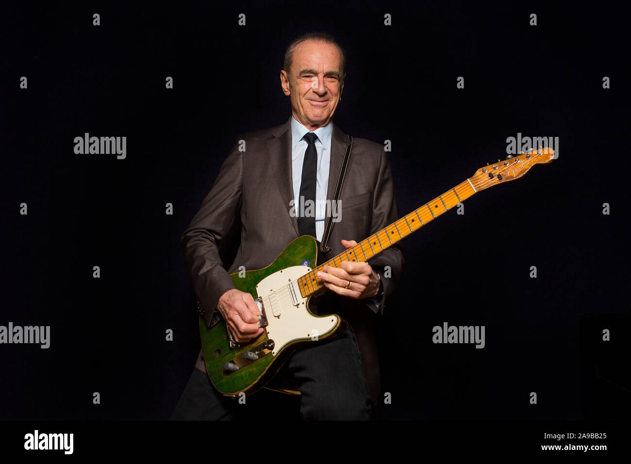 Status Quo frontman Francis Rossi OBE plays his green Fender Telecaster ...