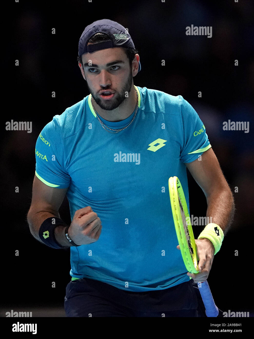 Matteo Berrettini celebrates a point against Dominic Thiem (not ...