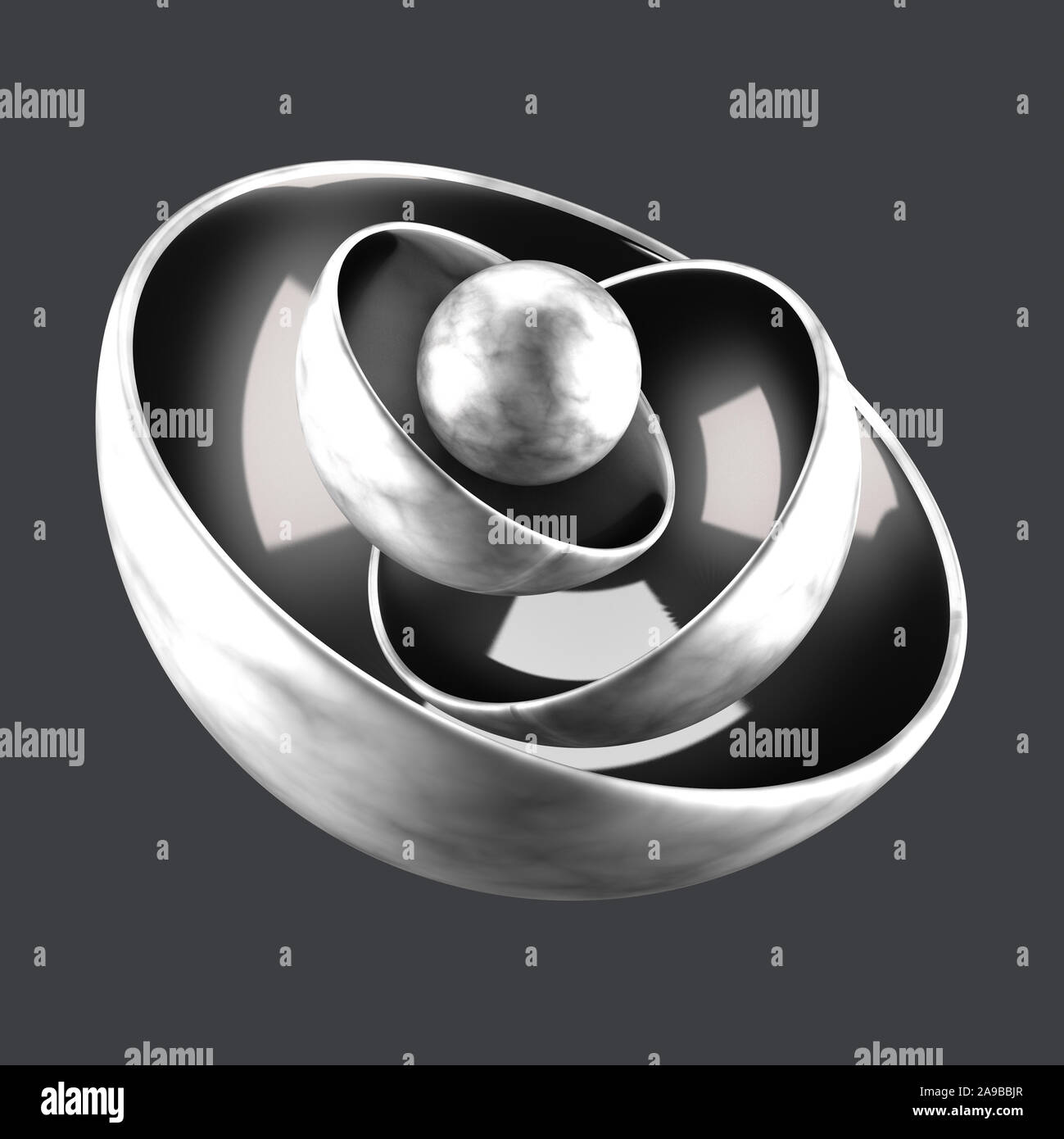 Gray luxury background with geometric shapes from balls. 3d rendering ...