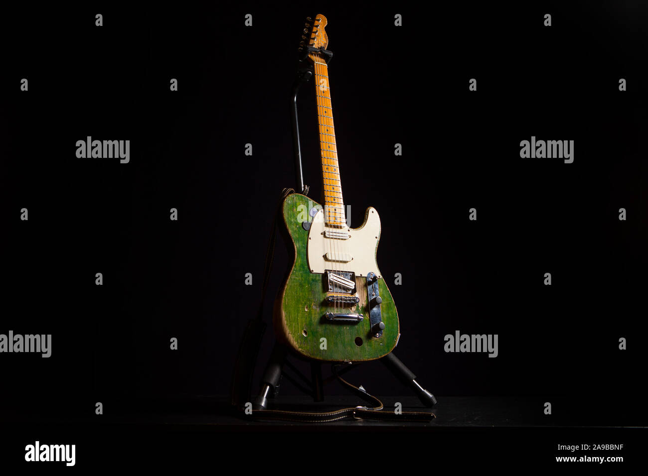 Status Quo frontman Francis Rossi OBE's green Fender Telecaster in ...
